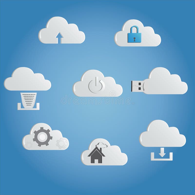 Cloud Storage Icons ,latest Technology Cloud Computing , Vector Icons ...