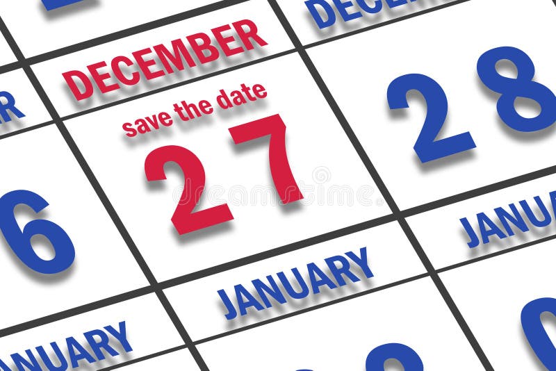 December 27th. Day 27 of Month,Simple Calendar Icon on White Background ...