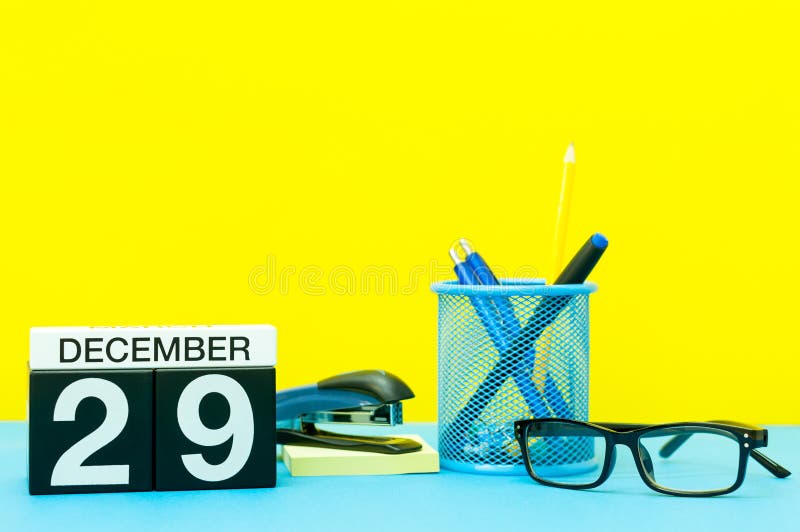 December 29th. Image 29 Day of December Month, Calendar at New Year ...