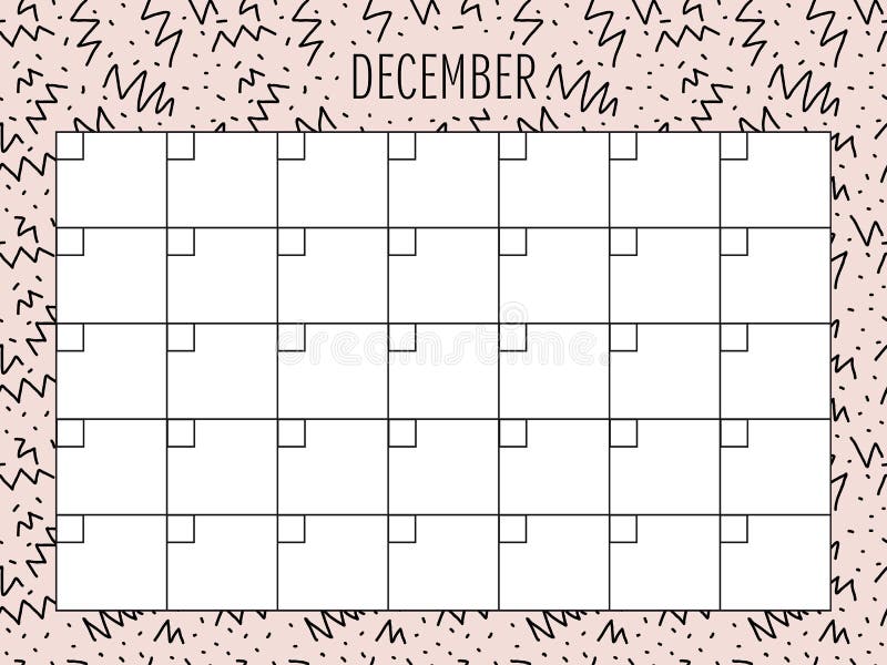 December. Universal Monthly Planner Template Stock Vector ...