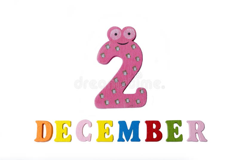 December 2, on a White Background, Numbers and Letters. Stock Photo ...
