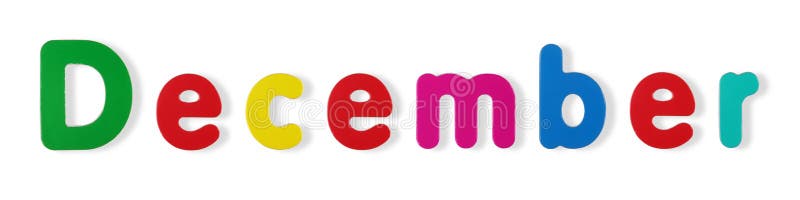 December Word in Coloured Magnetic Letters Stock Illustration ...