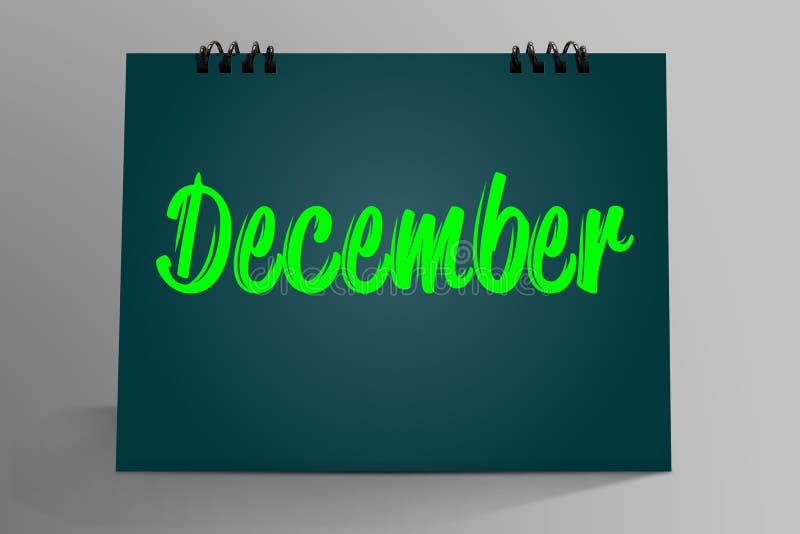 December Written in Desktop Calendar Stock Illustration - Illustration ...