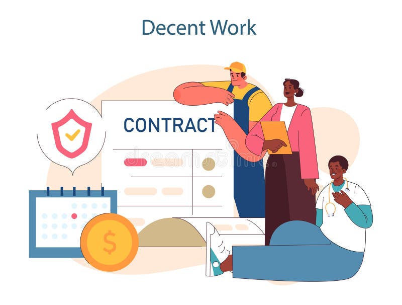 Decent Work. Promoting Fair Employment Terms and Job Security Stock ...