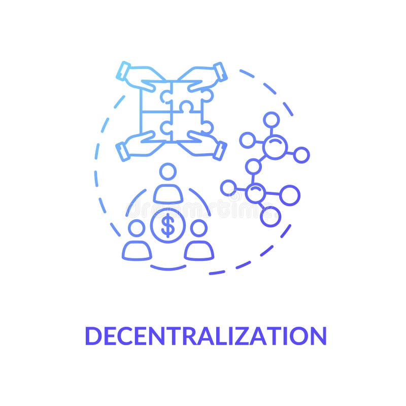 2D Decentralization Blue Line Icon Concept Stock Vector - Illustration ...