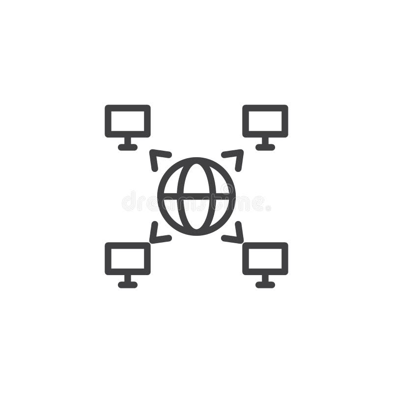 Decentralized Database Outline Icon Stock Vector - Illustration of ...