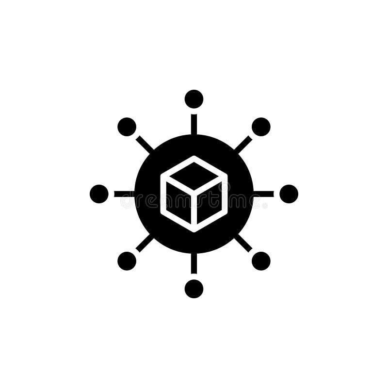 Decentralized Line Icon Isolated on White Background Stock Vector ...