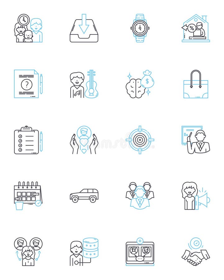 Decentralized Location Linear Icons Set. Autonomous, Dispersion, Non ...