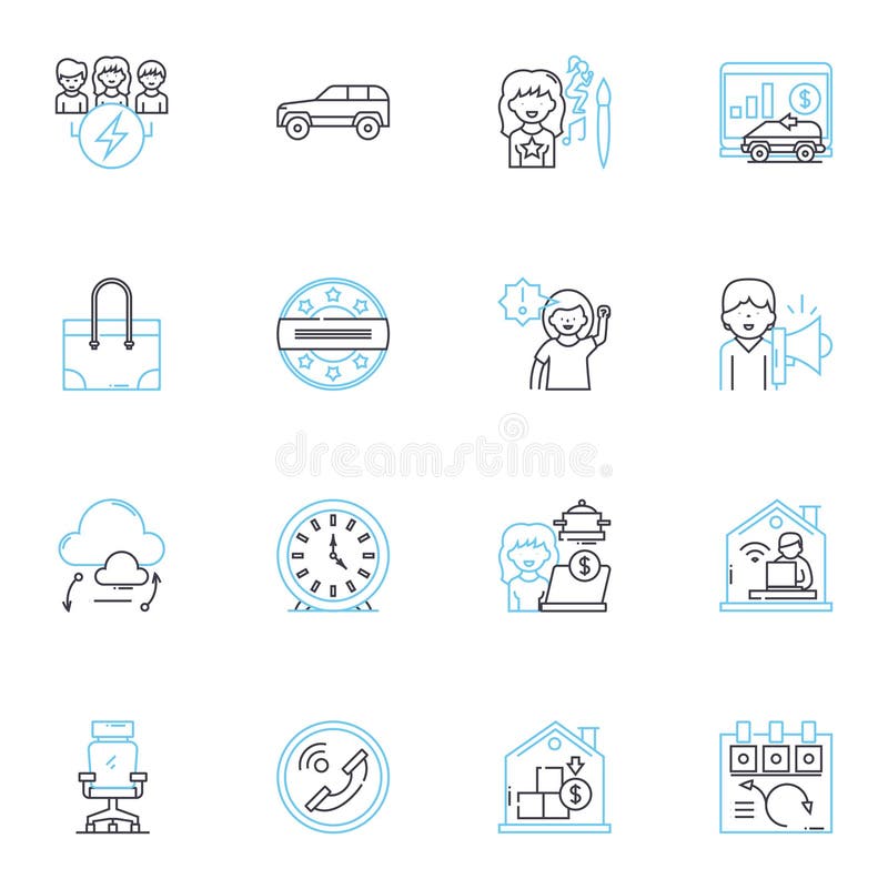 Decentralized Location Linear Icons Set. Autonomous, Dispersion, Non ...