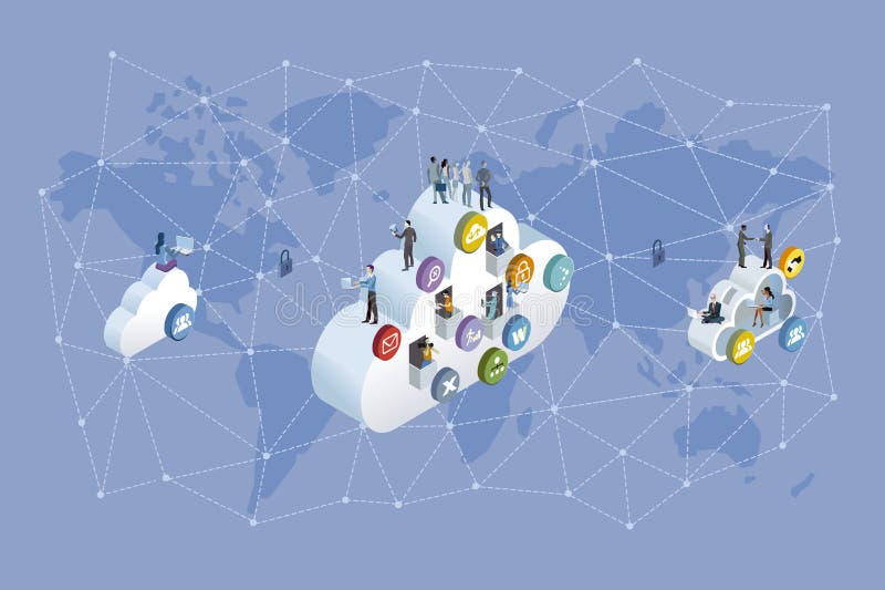 Decentralized Network and Cloud Computing Stock Illustration ... Decentralized Network and Cloud Computing Stock Illustration ...