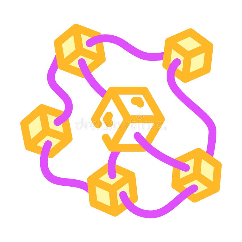 Decentralized Network Cryptocurrency Mining Color Icon Vector ...