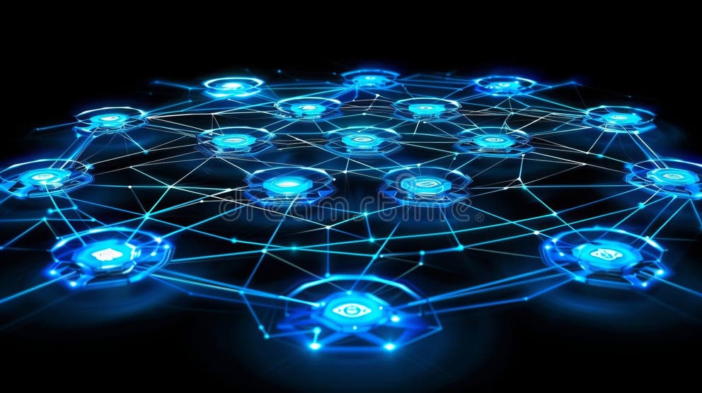 Decentralized Network Nodes Connection Concept Stock Illustration ...