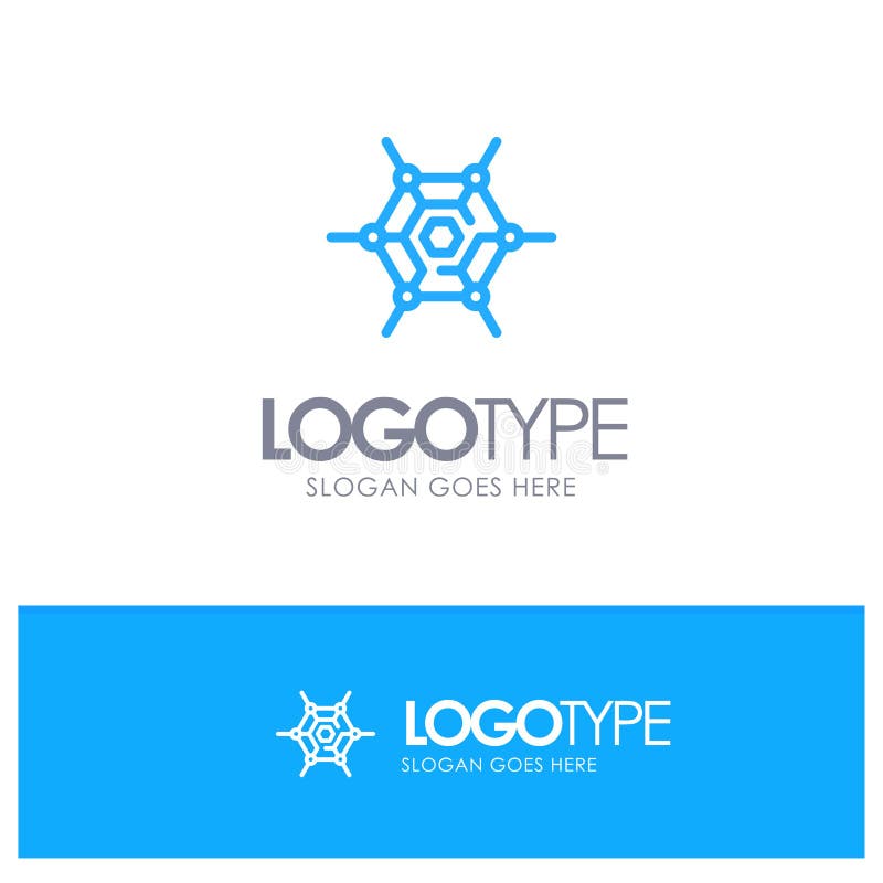 Decentralized, Network, Technology Blue OutLine Logo with Place for ...