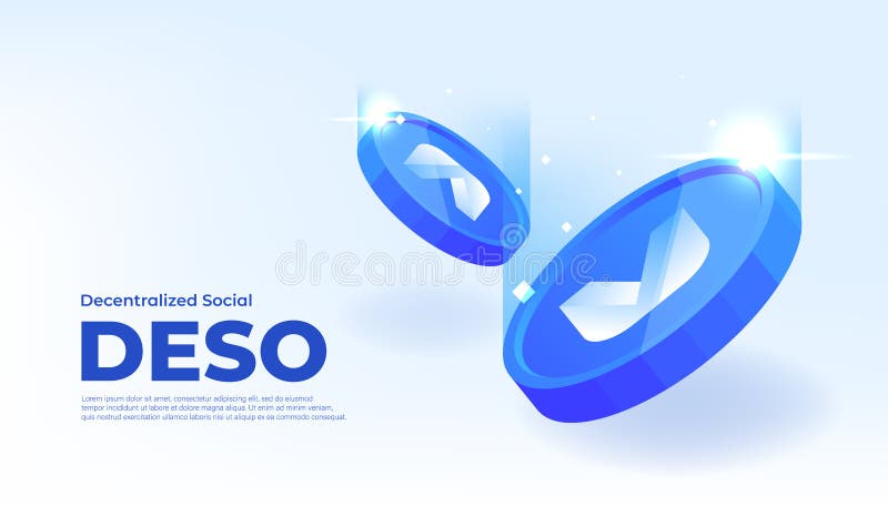 Decentralized Social DESO Coin Cryptocurrency Concept Banner Background ...
