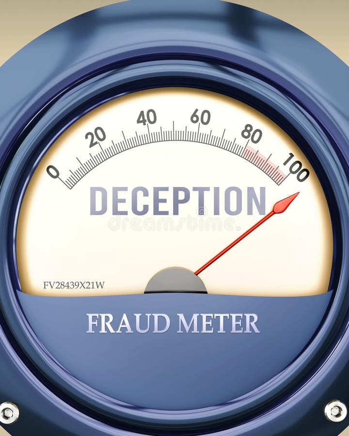 Deception and Fraud Meter that is Hitting a Full Scale, Showing a Very ...
