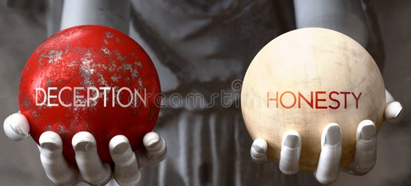 Deception or Honesty - Decide between Two Options Stock Photo - Image ...
