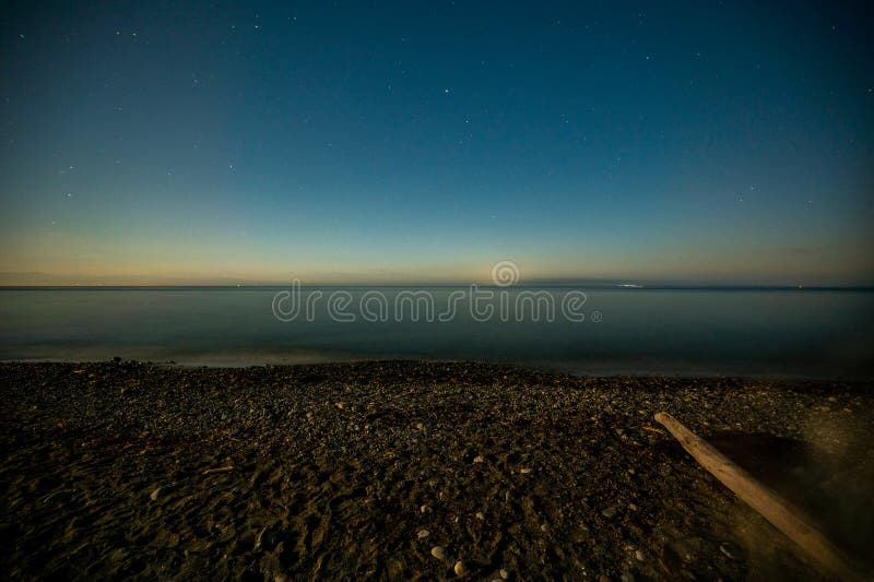 Deception Pass Beach at Night Stock Image - Image of moonlight ...