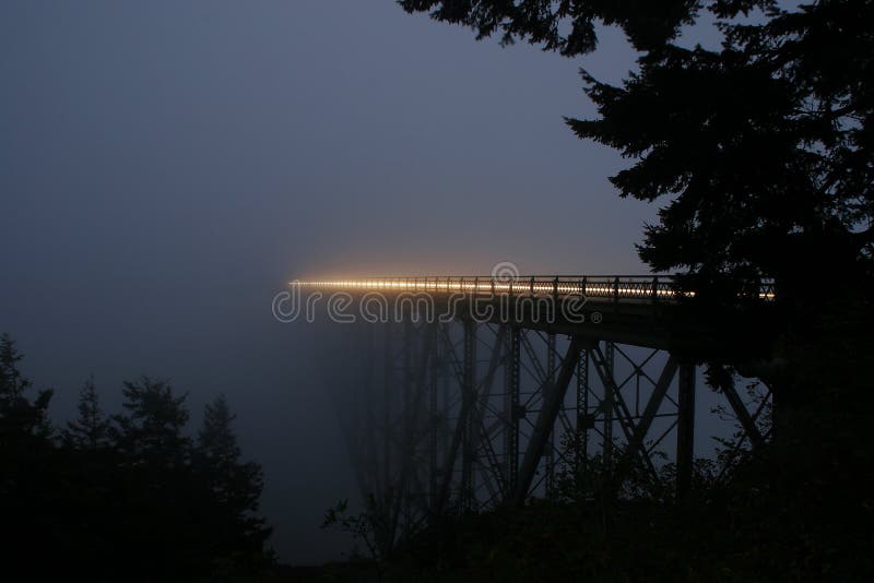 Deception Pass Bridge at Night Stock Photo - Image of island, night ...