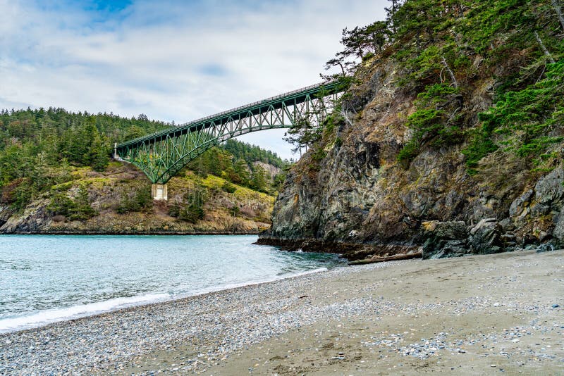 Deception Pass Bridge stock image. Image of scenic, transportation ...