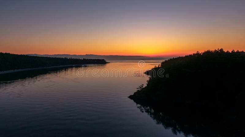 Deception Pass Sunset stock image. Image of quiet, outdoor - 177275559