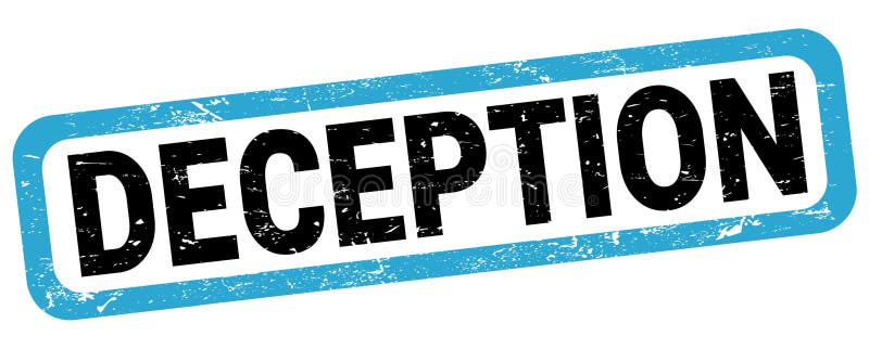 DECEPTION Text Written on Blue-black Rectangle Stamp Stock Photo ...