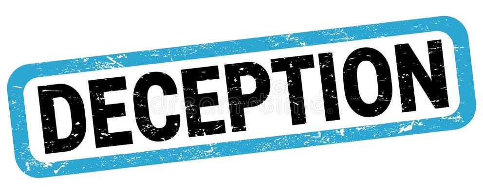DECEPTION Text Written on Blue-black Rectangle Stamp Stock Photo ...