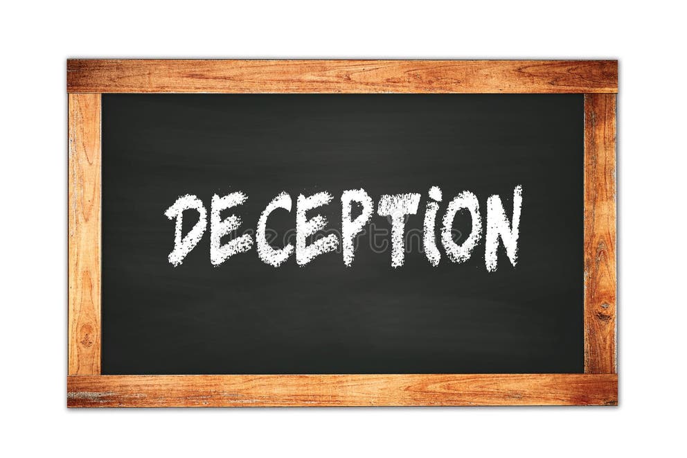 DECEPTION Text Written on Wooden Frame School Blackboard Stock Image ...