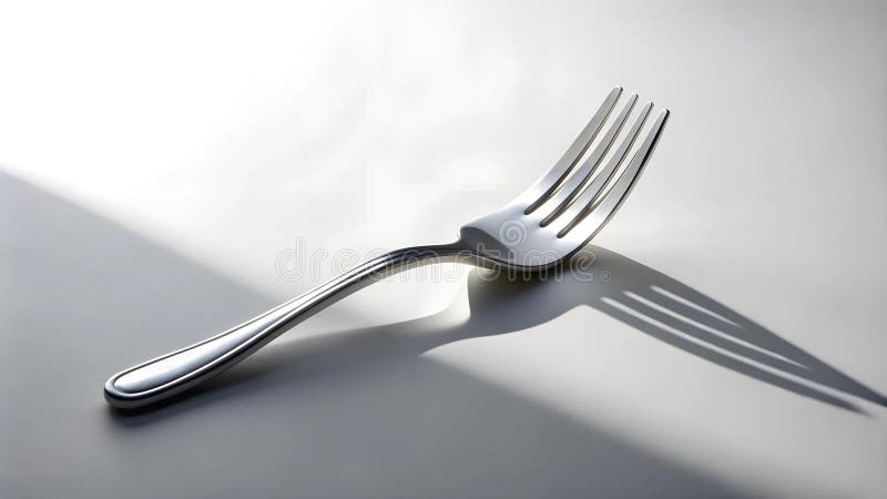 The Deceptive Shadow of a Spoon, Cast by a Fork AI Generated Stock ...