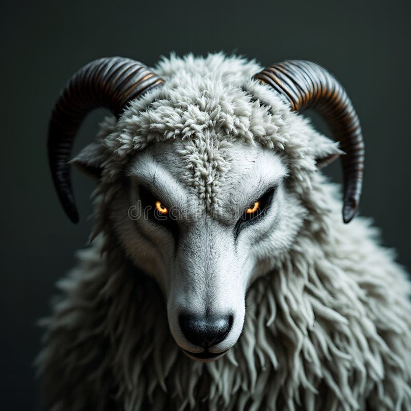 Deceptive Wolf in Sheep Mask Stock Illustration - Illustration of ...