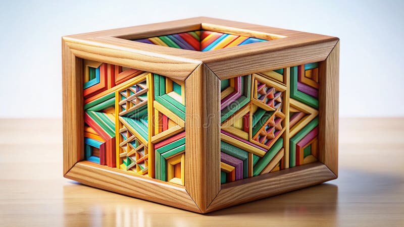 Deceptively Simple an Intriguing Wooden Impossible Box Optical Illusion ...
