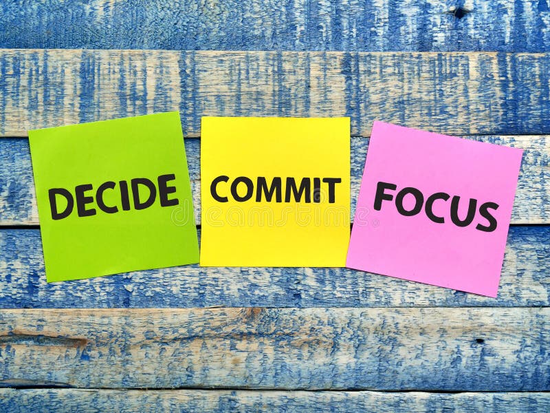 Decide Commit Focus Succeed is Shown Using the Text. Motivation Phrase ...