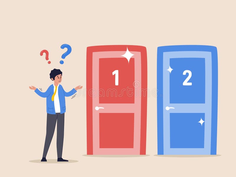 Decide Dilemma Concept. Alternatives or Opportunities. Making Decision ...