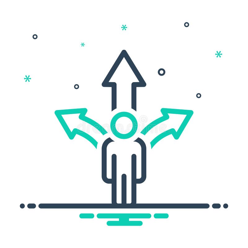Mix Icon for Decide, Direction and Side Stock Vector - Illustration of ...