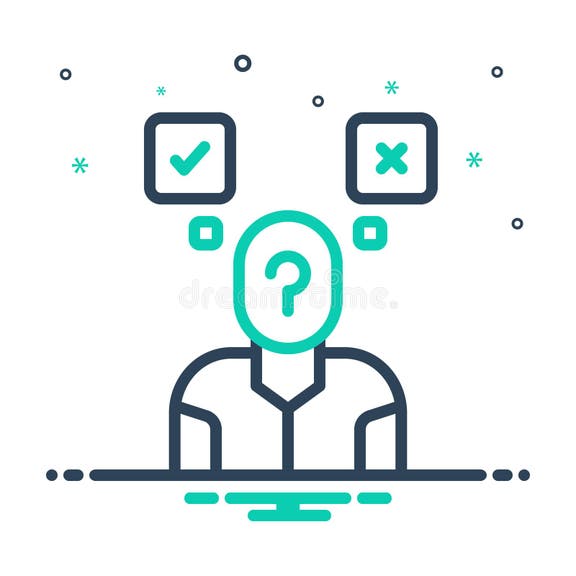 Mix Icon for Decided, Question Mark and Right Stock Vector ...