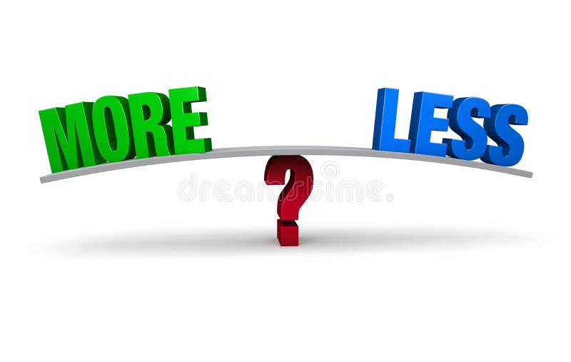 Deciding between More or less Stock Illustration - Illustration of ...