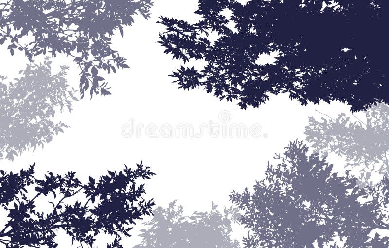 Deciduous Branches of Trees Silhouette, Background. Vector Illustration ...