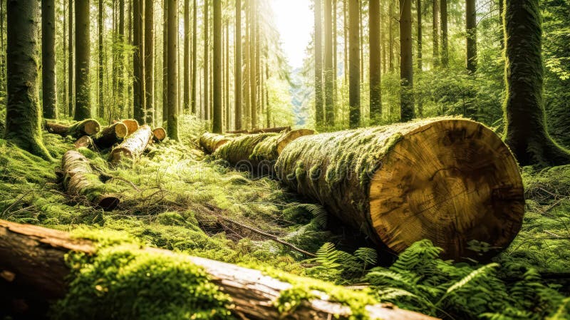 Deciduous Forests Devastated by Deforestation Stock Image - Image of ...