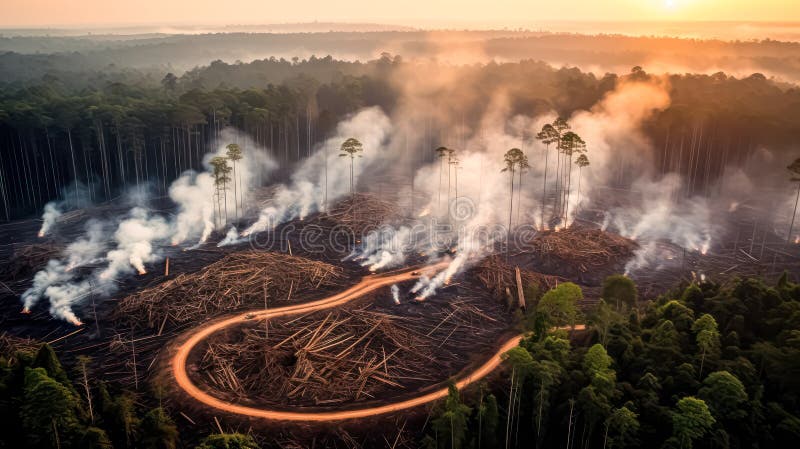 Deciduous Forests Devastated by Deforestation Stock Photo - Image of ...