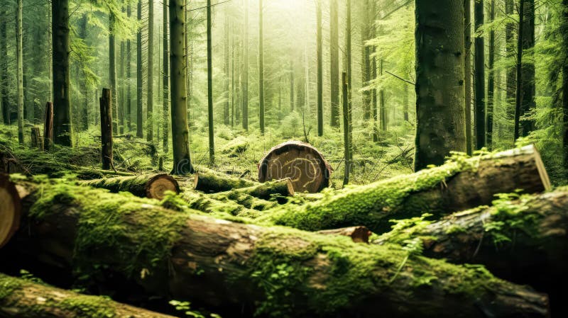 Deciduous Forests Devastated by Deforestation Stock Image - Image of ...