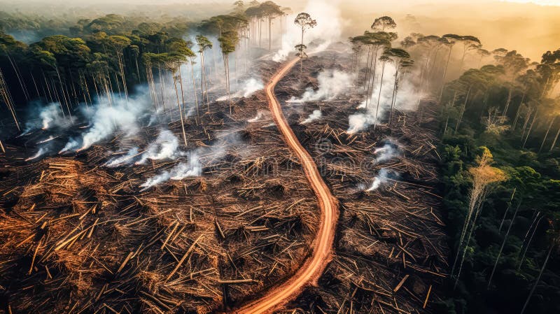 Deciduous Forests Devastated by Deforestation Stock Photo - Image of ...