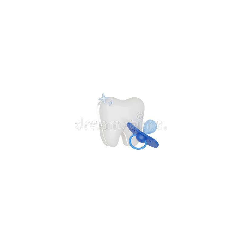 Deciduous Teeth or Primary Teeth 3D Render Icon Stock Illustration ...