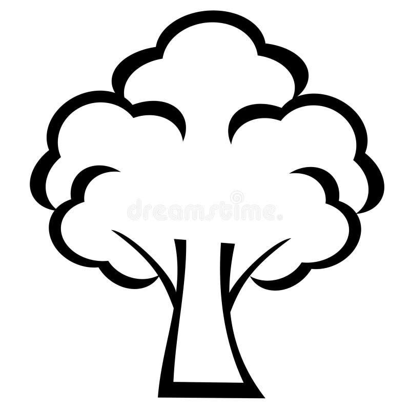Deciduous Tree Canopy Outline Stock Illustration - Illustration of ...