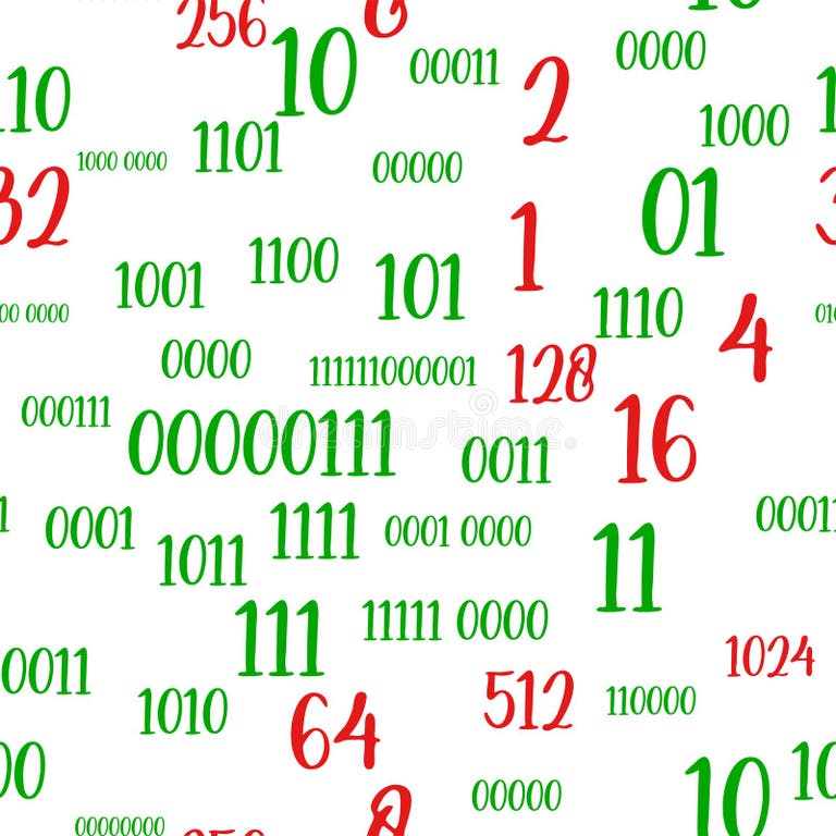 Decimal Code Seamless Pattern. Programming Pattern, Algebra and Geometry, Calculations Stock ...