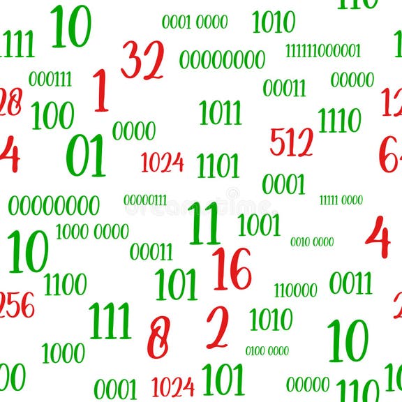 Decimal Code Seamless Pattern Programming Pattern Algebra And Geometry Calculations Stock