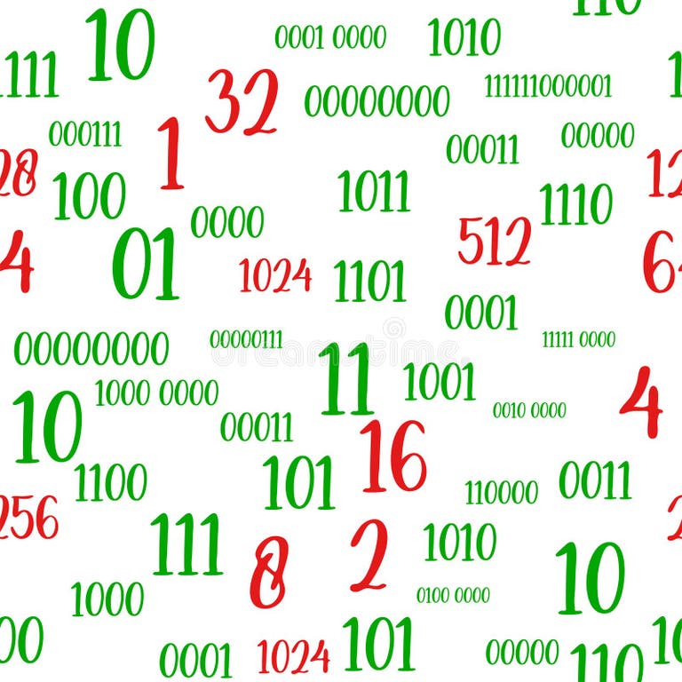Decimal Code Seamless Pattern Programming Pattern Algebra And Geometry Calculations Stock