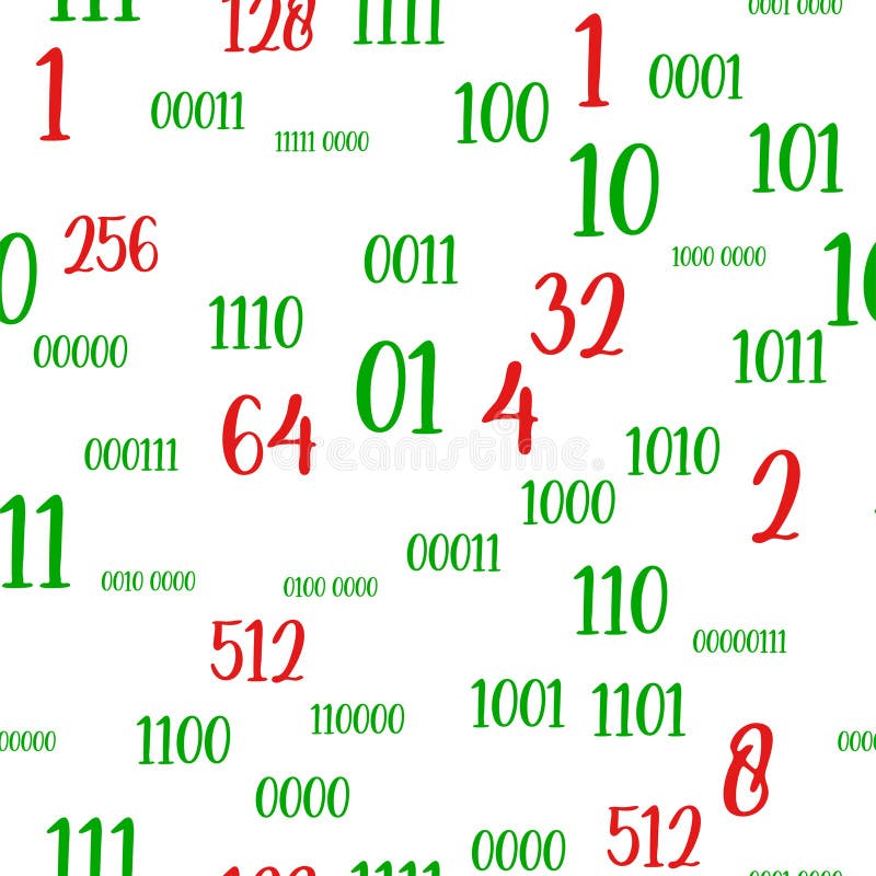 Decimal Code Seamless Pattern. Programming Pattern, Algebra and Geometry, Calculations Stock ...