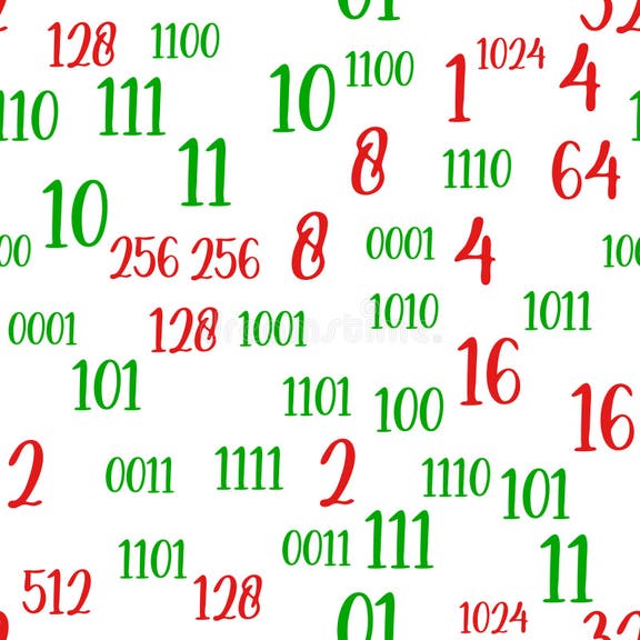 Decimal Code Seamless Pattern. Programming Pattern, Algebra and Geometry, Calculations Stock ...