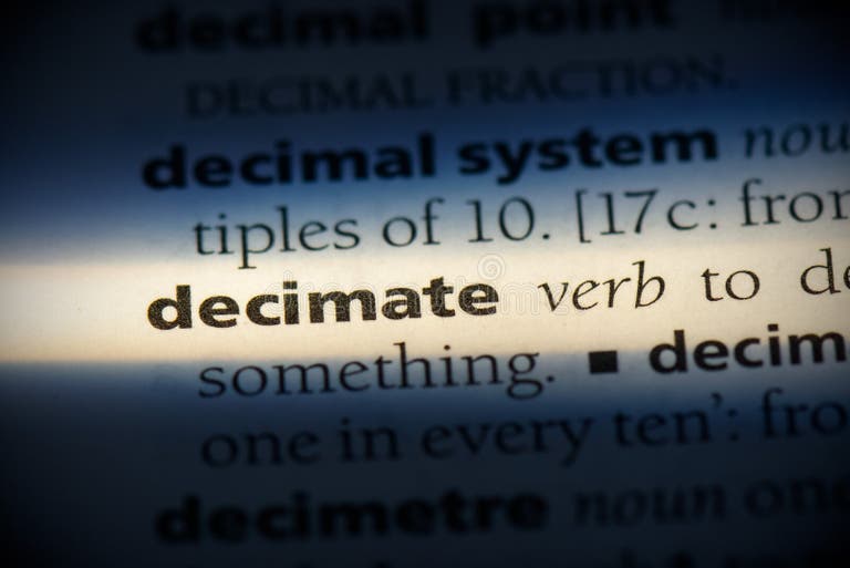 Decimate stock image. Image of closeup, etymology, focus - 161577483