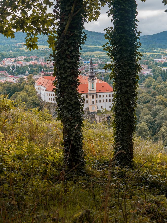 Decin Castle Above the Elbe River from the Vantage Point Stock Image ...