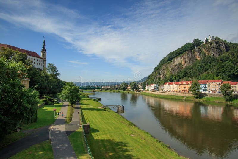Decin Castle in Czech Republic, Bohemia Stock Image - Image of sunny ...